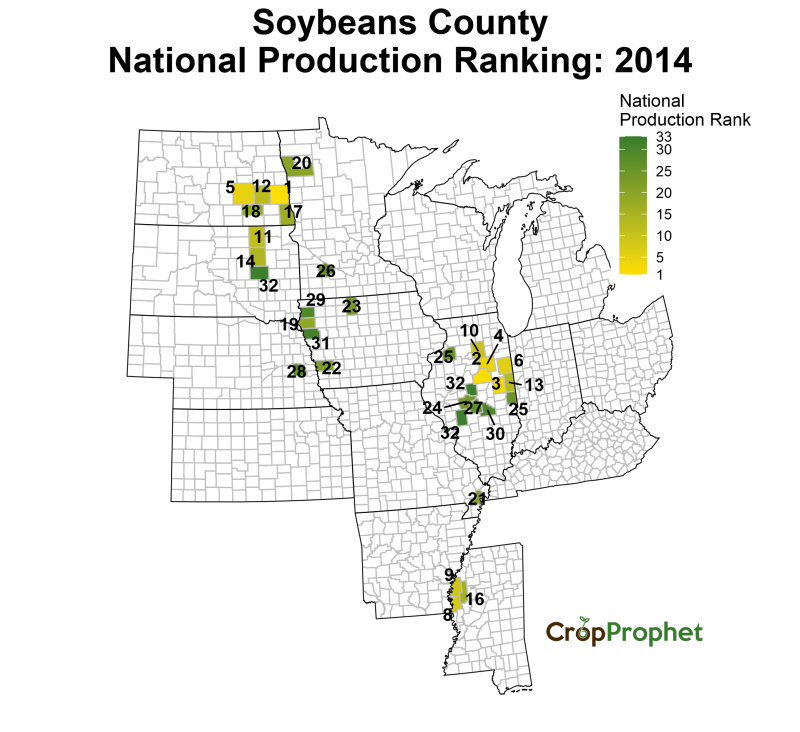 What Counties Produce the Most Soybeans: The Top 33 | CropProphet